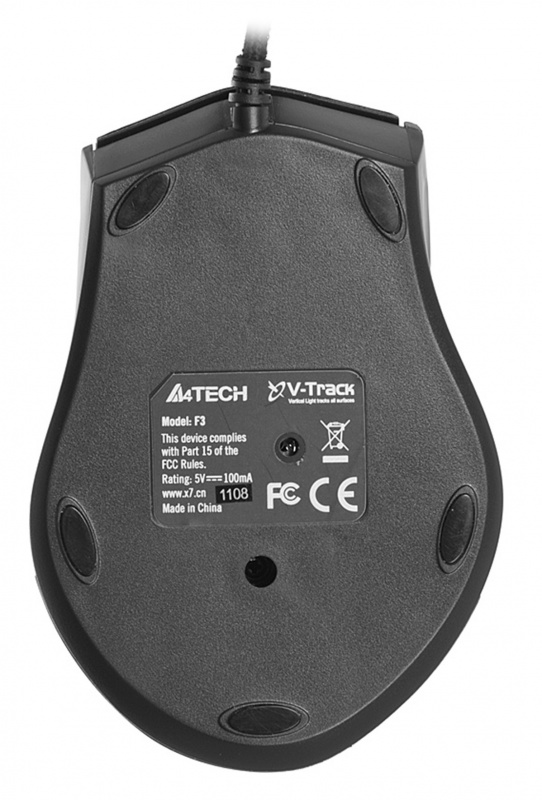 Купить Мышь A4Tech V-Track F3 черный/золотистый оптическая (3000dpi ...