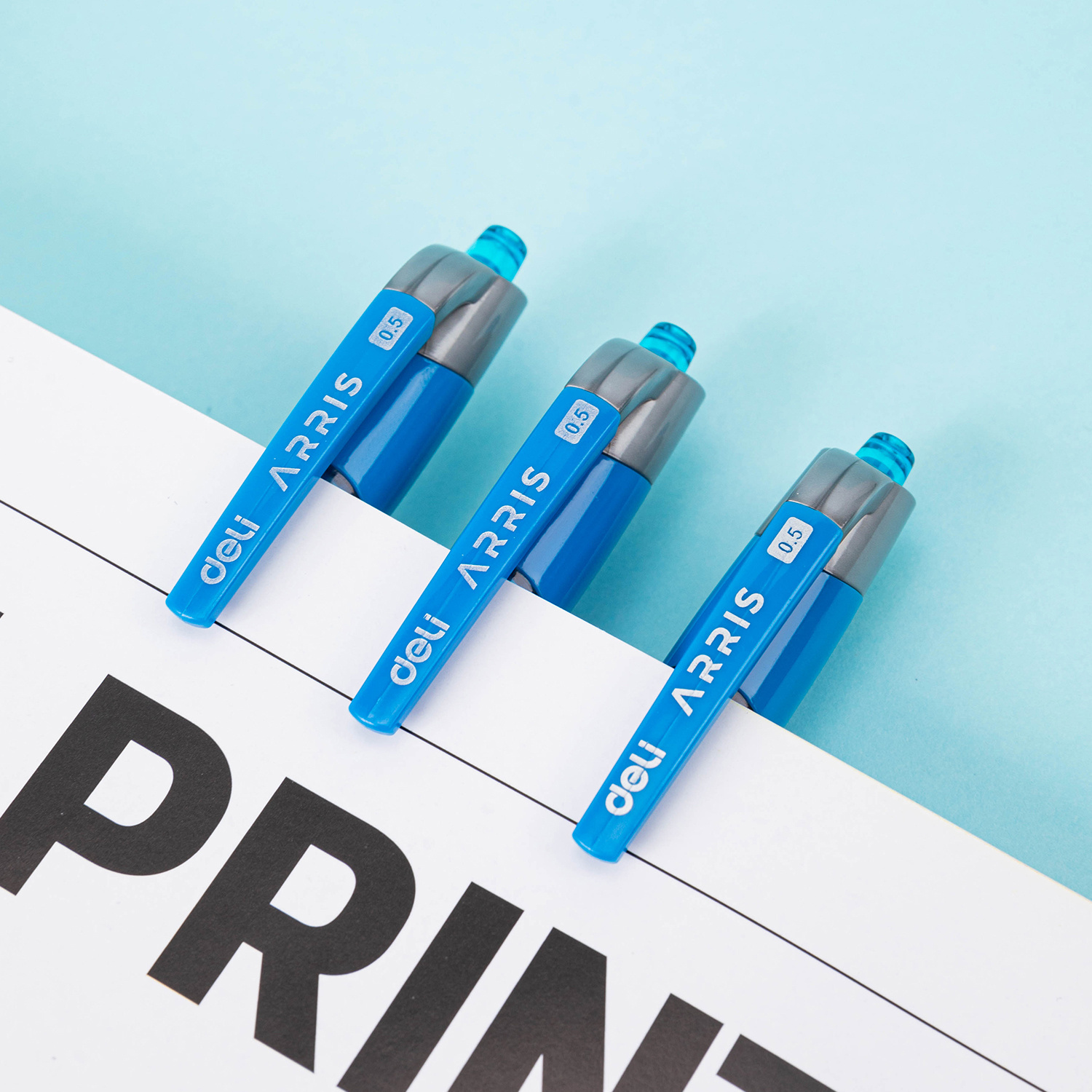 Купить Ручка гелевая Deli EG08-BL Arris 0.5мм резин. манжета прозрачный ...